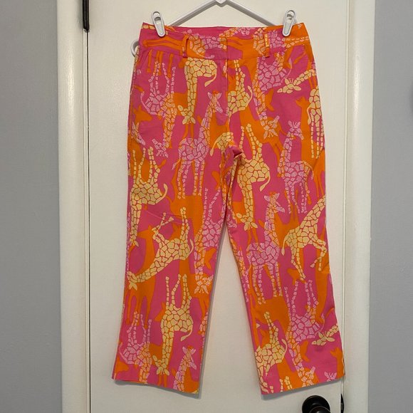 Lilly Pulitzer | Pants & Jumpsuits | Lilly Pulitzer Womens Vintage Pinkorange Bella Giraffe ...